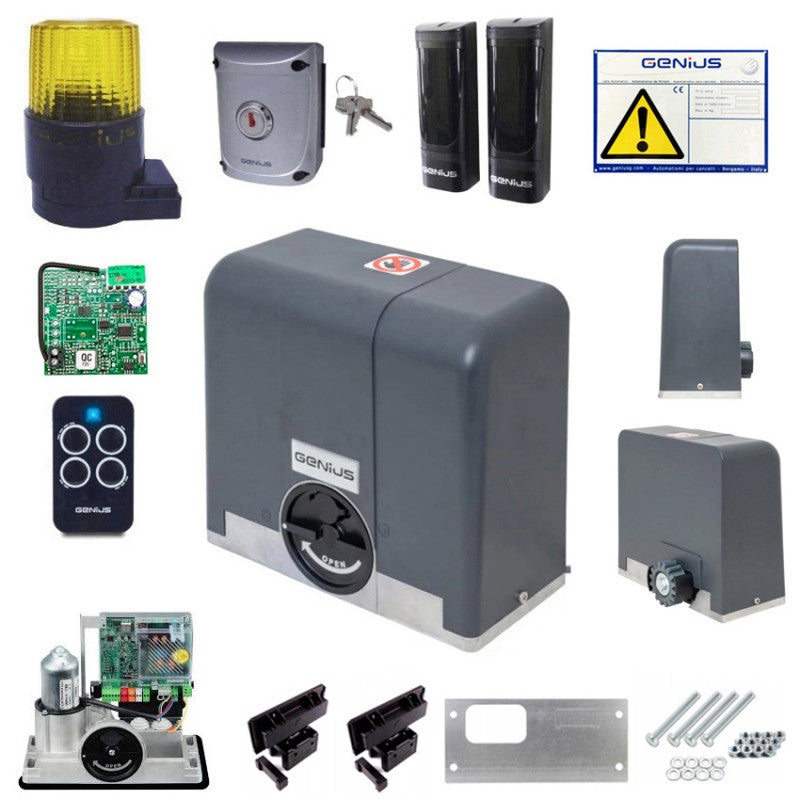 Kit per cancelli scorrevoli BLIZZARD ENC 500 kg 433 MHz RC FAAC GENIUS ...